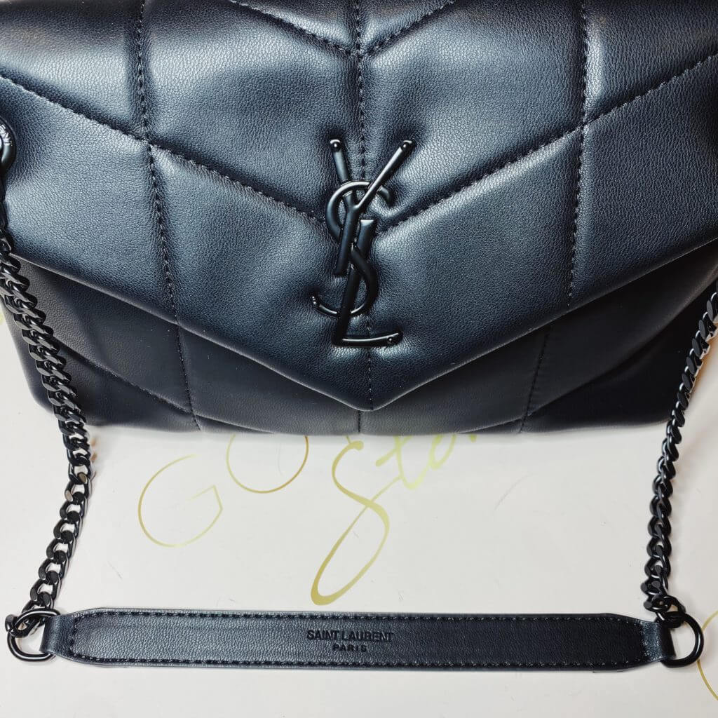 YSL LouLou Puffer Medium Purse - Black Leather Women's Medium Shoulder ...