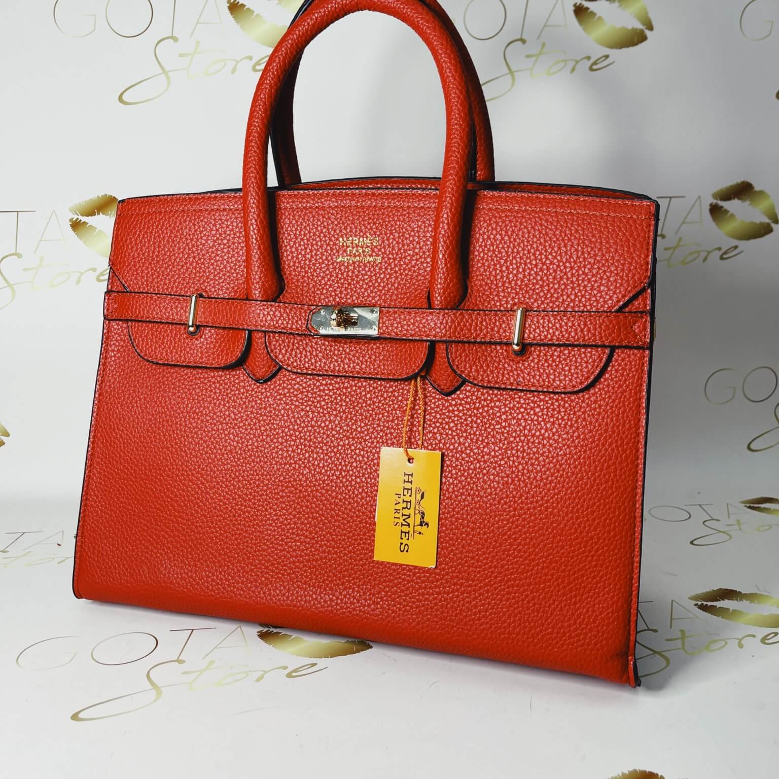 Birkin 25 Leather Purse - Red Women’s Large Tote Bag - GOTA Store